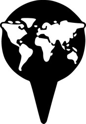 Map pin - black and white Royalty Free Vector Image