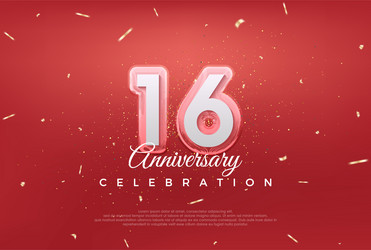 Number 16th for anniversary celebration Royalty Free Vector