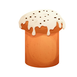 Panettone traditional cake in cartoon style Vector Image