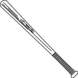 Vintage hand-drawn baseball bat with lightning Vector Image