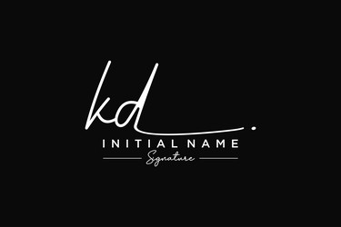 Initial kd signature logo template hand drawn Vector Image