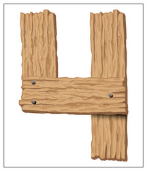 Isolated wooden number on a white background Vector Image
