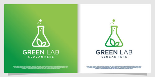 Labs logo with creative element style premium Vector Image