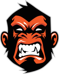 Red Fire Monkey Face Royalty Free Vector Image