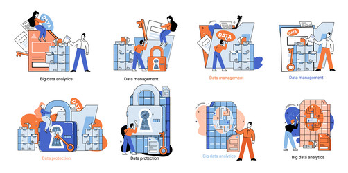Big data analytics platform data management Vector Image