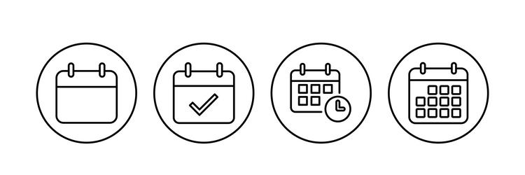 Calendar icon calender symbol Royalty Free Vector Image