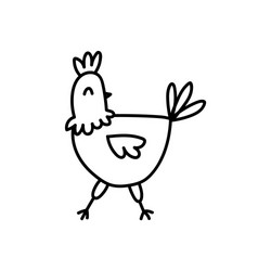 Chicken cute hand drawn outline doodle icon Vector Image