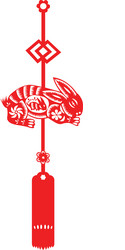 Chinese new year rabbit Royalty Free Vector Image