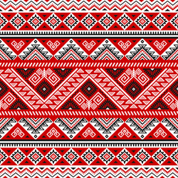 Ethnic seamless pattern with black white red color