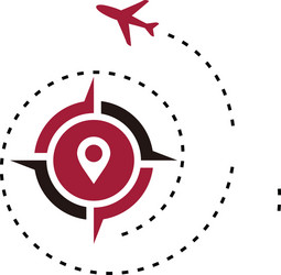 Flight route icon Royalty Free Vector Image - VectorStock