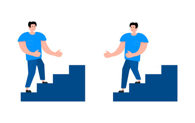 Man walking stairs up and down movement Royalty Free Vector