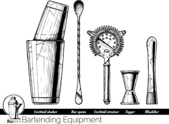 Bartending equipment Royalty Free Vector Image