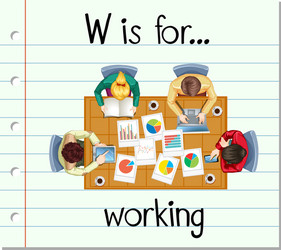 Flashcard letter w is for washing machine Vector Image