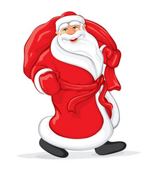 Happy santa claus face side view Royalty Free Vector Image