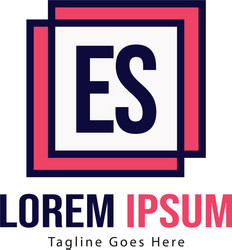 Initial es logo template with modern frame Vector Image
