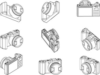 Set of torus with different patterns wireframe Vector Image