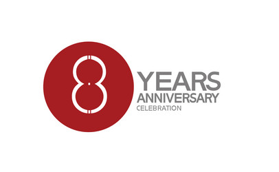 8 anniversary design with simple line style Vector Image