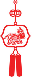 Chinese new year rabbit Royalty Free Vector Image