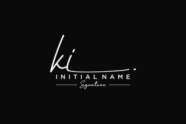 Initial ki signature logo template hand drawn Vector Image
