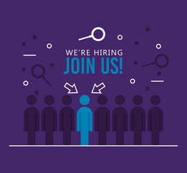 Join us lettering poster Royalty Free Vector Image