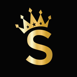 Letter s crown logo crown logo on s Royalty Free Vector