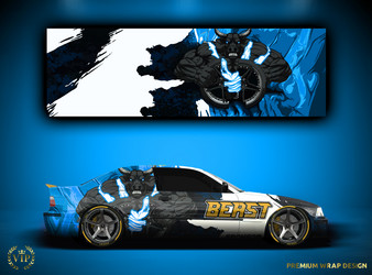 Racing car wrap purple design custom livery Vector Image