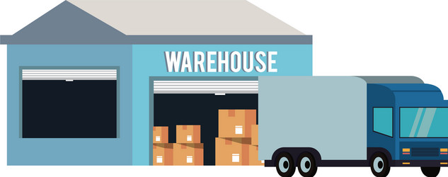 Warehouse cartoon Royalty Free Vector Image - VectorStock
