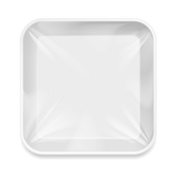 White square styrofoam food tray pack template Vector Image