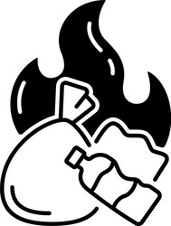 Flame burning in a wide range with smoke Vector Image