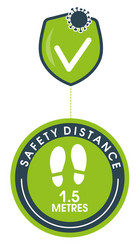 Social distancing signage or floor sticker Vector Image