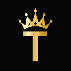 Letter t crown logo Royalty Free Vector Image - VectorStock