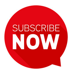 Subscribe now red square 3d realistic isolated web