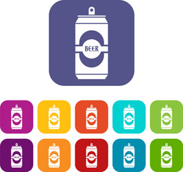 Crumpled aluminum cans icons set Royalty Free Vector Image