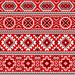 Ethnic seamless pattern with black white red color