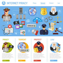 Internet piracy infographics Royalty Free Vector Image