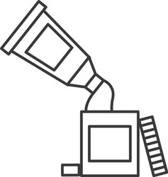 Artistic color tube pouring on container Vector Image