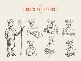 Baker with bread sketch Royalty Free Vector Image