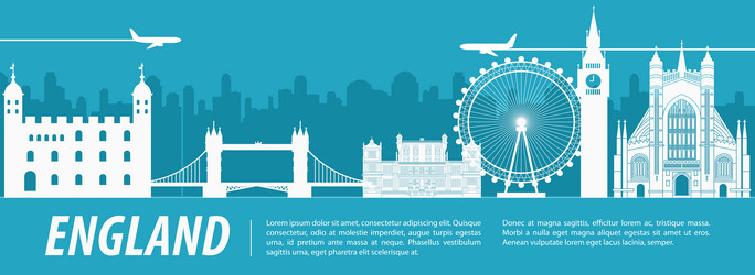 England famous landmark silhouette style Vector Image