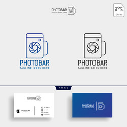 Photo bar camera and or wine creative logo Vector Image