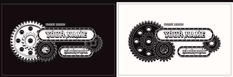Vintage label with silver steel gears Royalty Free Vector