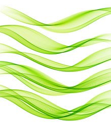 Set of abstract flow transparent color wave Vector Image