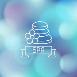 Spa beauty label on blurred background Royalty Free Vector