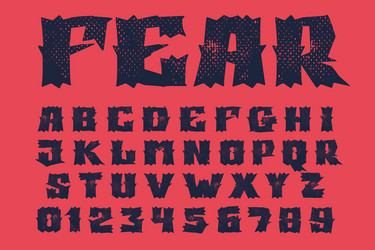 Numbers set in horror style with grunge texture Vector Image