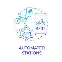 Automated stations blue concept icon Royalty Free Vector