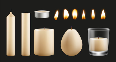 Burning candles set Royalty Free Vector Image - VectorStock