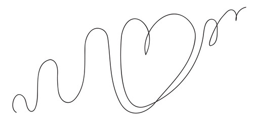 Continuous thin line heart minimalist love Vector Image