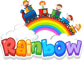 Font design for word rainbow with rainbow Vector Image