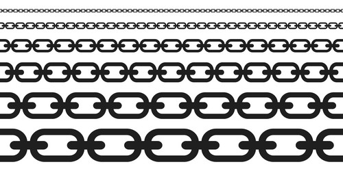 Set of chain and rope brushes seamless nautical Vector Image