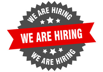 We are hiring sticker we are hiring label Vector Image