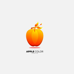 Apple logo icon gradient color Royalty Free Vector Image
